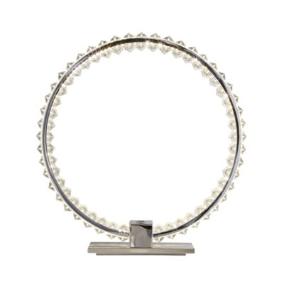Lighting Collection Quart Chrome & Clear LED Hoop Table Lamp