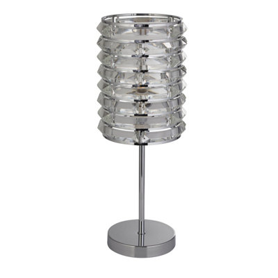 Lighting Collection River Chrome & Glass Table Lamp