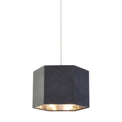Lighting Collection Rotterdam Grey Hexagon Shade