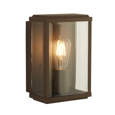 Lighting Collection Split Rust Brown Outdoor Wall & Porch Light