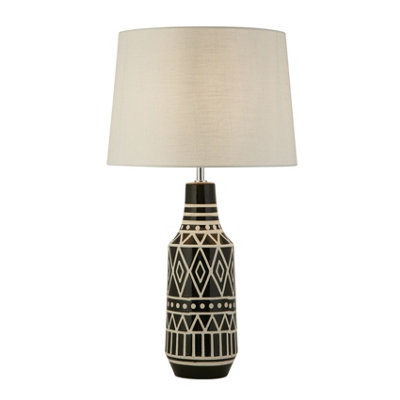 Lighting Collection Torres Black & White Ceramic Table Lamp | DIY at B&Q
