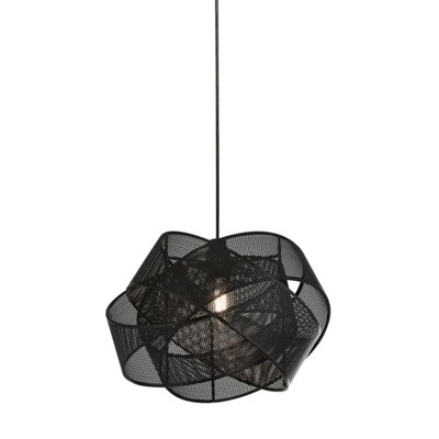 Lighting Collection Varna Black Twisted Band Shade