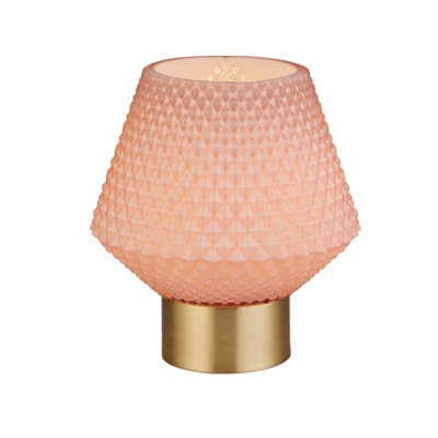 Lighting Collection Zarate Pastel Pink Glass Lamp