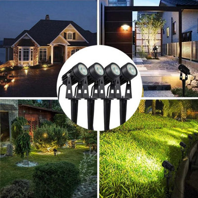Lighting Legends 4 in 1 LED 12V Spotlights Warm White Garden Landscape ...