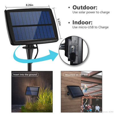 Lighting Legends 7.6M LED Solar / USB Dual Power Festoon Globe String ...