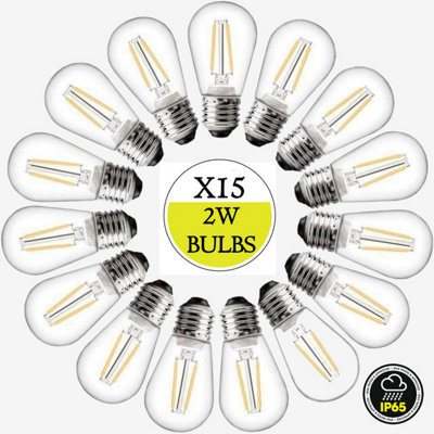 Lighting Legends Heavy Duty Elite Festoon 15 Pack Warm White 2W LED ...