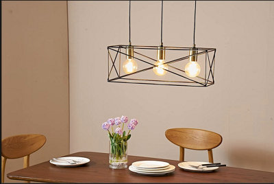 Lighting123 Geosphere 3 Light Ceiling Light for Living Room/Dining Room ...