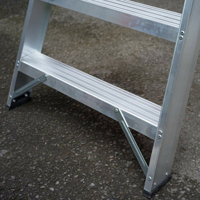 Lightweight 0.6m Aluminium 3 Tread Platform Step Ladder for Home DIY