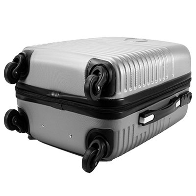 Lightweight ABS Hard Shell Silver Luggage Suitcase Travelling Cabin ...