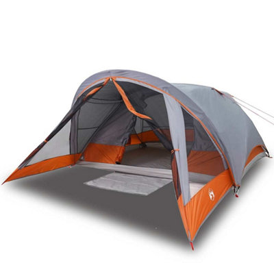 Lightweight and Portable Camping Tent Cabin 4-Person Grey and Orange ...