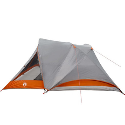 Lightweight and Portable Camping Tent Cabin 4-Person Grey and Orange ...