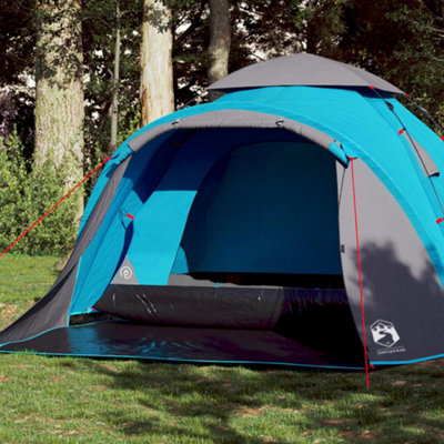 Lightweight and Portable Camping Tent Dome 3-Person Blue Quick Release
