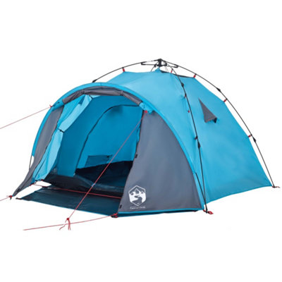Lightweight and Portable Camping Tent Dome 3-Person Blue Quick Release