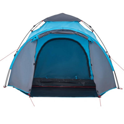 Lightweight and Portable Camping Tent Dome 3-Person Blue Quick Release