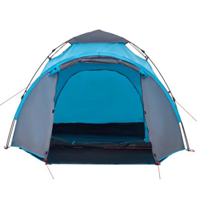 Lightweight and Portable Camping Tent Dome 3-Person Blue Quick Release