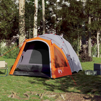 Lightweight and Portable Camping Tent Dome 3-Person Grey and Orange ...