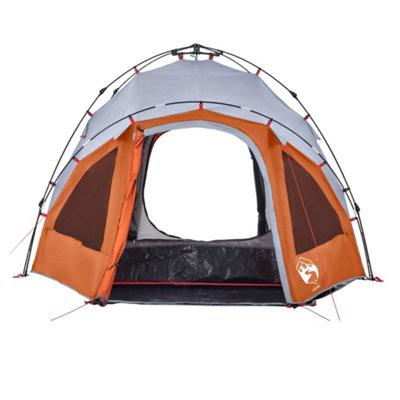 Lightweight and Portable Camping Tent Dome 3-Person Grey and Orange ...