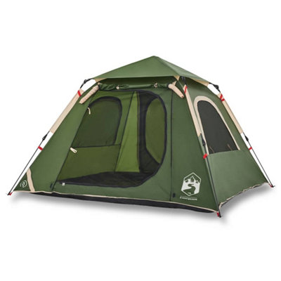 Lightweight and Portable Camping Tent Dome 4-Person Green Quick Release
