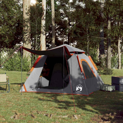 Lightweight and Portable Camping Tent Dome 4-Person Grey and Orange ...