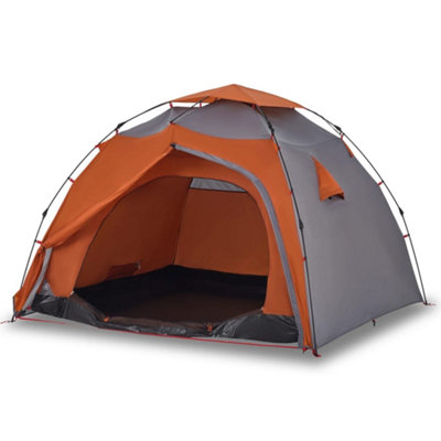 Lightweight and Portable Camping Tent Dome 4-Person Grey and Orange ...