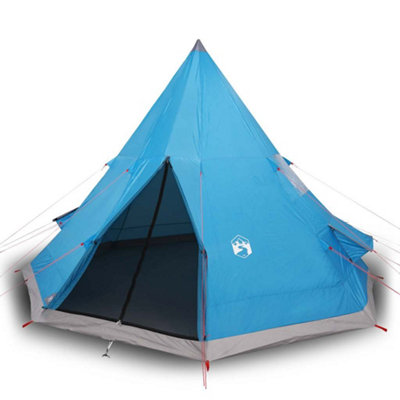 Lightweight and Portable Camping Tent Tipi 4-Person Blue Waterproof