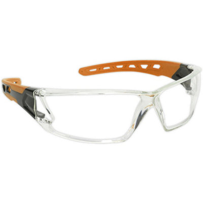Lightweight Safety Spectacles - Clear Polycarbonate Lens - Flexible TPR ...