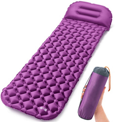 LIGHTWEIGHT SLEEPING MAT WITH PILLOW ULTRA LIGHT INFLATABLE CAMPING ...