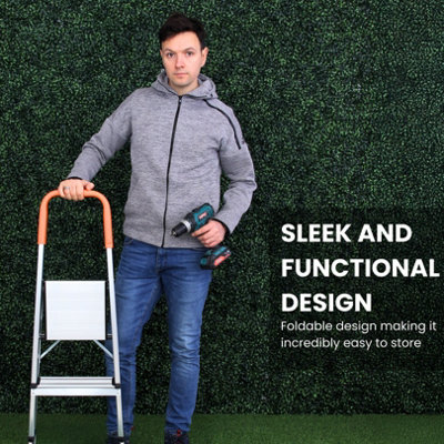 Lightweight Small Step Ladder 2 step 88cm High, Compact Portable ...