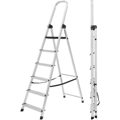 Lightweight Step Ladders 6 Step 181cm Max Load 150 kg - Compact ...