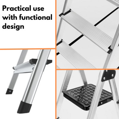 Lightweight Step Ladders 6 Step 181cm Max Load 150 kg - Compact ...