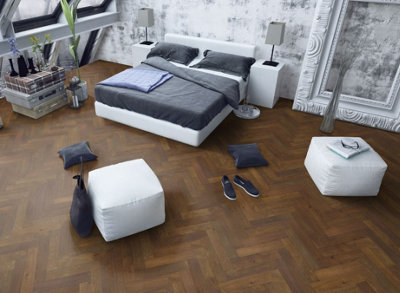 Lignum Strata Fourteen Herringbone - Oak Double Smoked & Brushed ...
