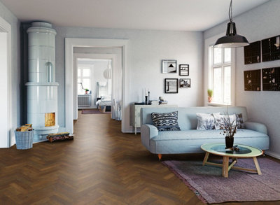 Lignum Strata Fourteen Herringbone - Oak Double Smoked & Brushed ...