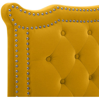 Lika Plush 26 inch Strutted Headboard - Mustard