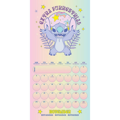 Lilo & Stitch 2025 Square Wall Calendar Multicoloured (30cm x 30cm)