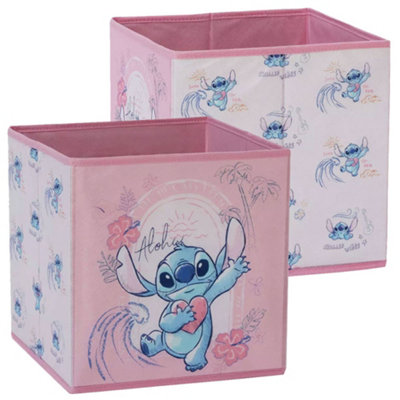 Lilo & Stitch Aloha Cube Storage Box (Pack of 2) Pink/Blue (One Size)