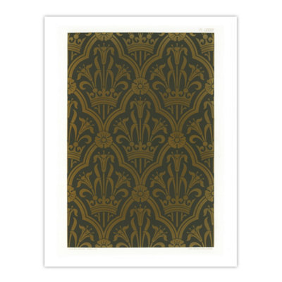 Lily and Crown Art Deco Pattern Audsley Wall Art Poster Print 12X16"