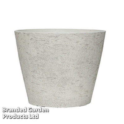 Lily White Stone Effect Planter 36.5cm Diameter for Garden Outdoors ...