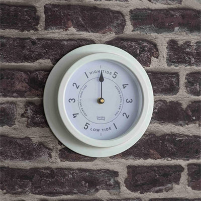 Lily White - Traditional Nautical Tide Clock - 22.7cm Steel