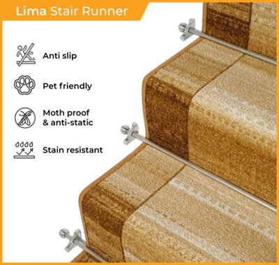 Lima Stair Runner - Soft, Non-Slip & Durable Carpet for Stairs ...