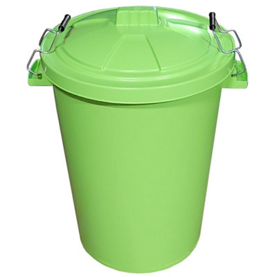 Lime Green Dustbin with Clip Locking Lid Plastic Dustbin for Home ...