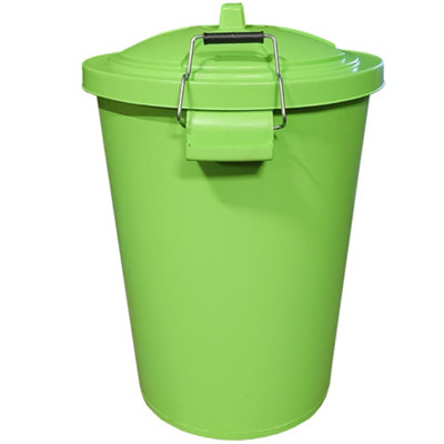 Lime Green Dustbin with Clip Locking Lid Plastic Dustbin for Home ...