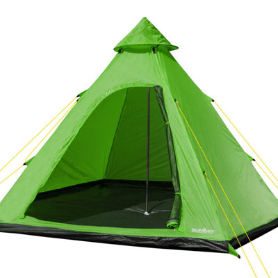 Lime Green Four Person Tipi Tent - Summit | DIY at B&Q