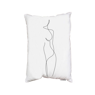 Line Art Drawing Of Woman (Cushion) / 30cm x 45cm