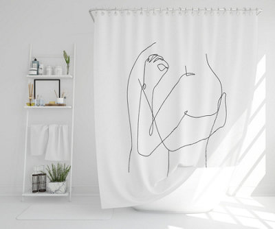 line art hug (Shower Curtain) / Default Title