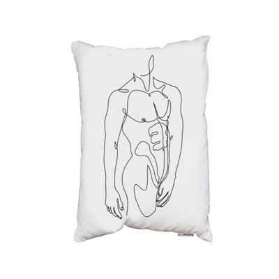 Line Art Of Male Body (Cushion) / 30cm x 45cm | DIY at B&Q