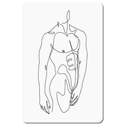 line art of male body (Placemat) / Default Title