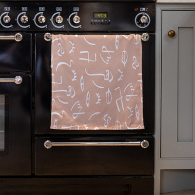 line drawing abstract faces (Kitchen Towel) / Default Title