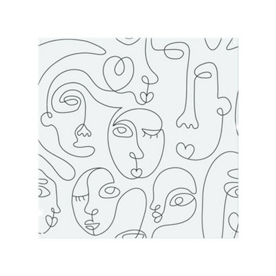 line drawing of faces Designer Splash Back designer style