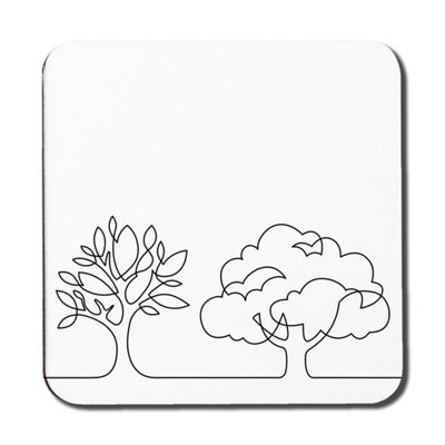 line drawing of trees (Coaster) / Default Title