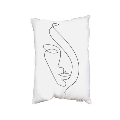 Line Face Drawing (Cushion) / 30cm x 45cm | DIY at B&Q